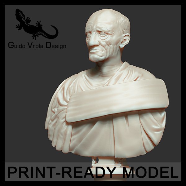 Druckbare Büste von Marcus Porcius Cato the Censor 3D-Modell ...