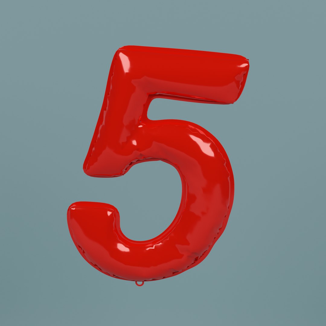 NUMBER 5 BALLOON model - TurboSquid 1809474