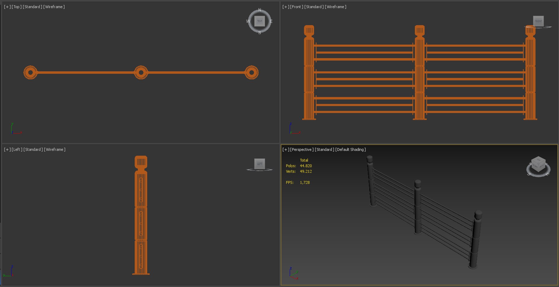 Metal Fencing Barrier Models For Gardens And Sidewalk 3D Model ...