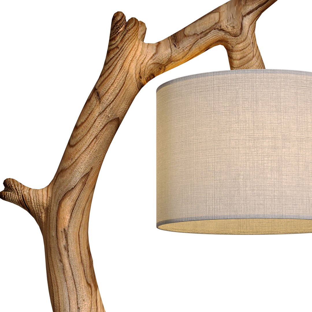 3D Rustic Wooden Table Lamp Shape Tree Sculptural Eco Scandinavian 3D ...