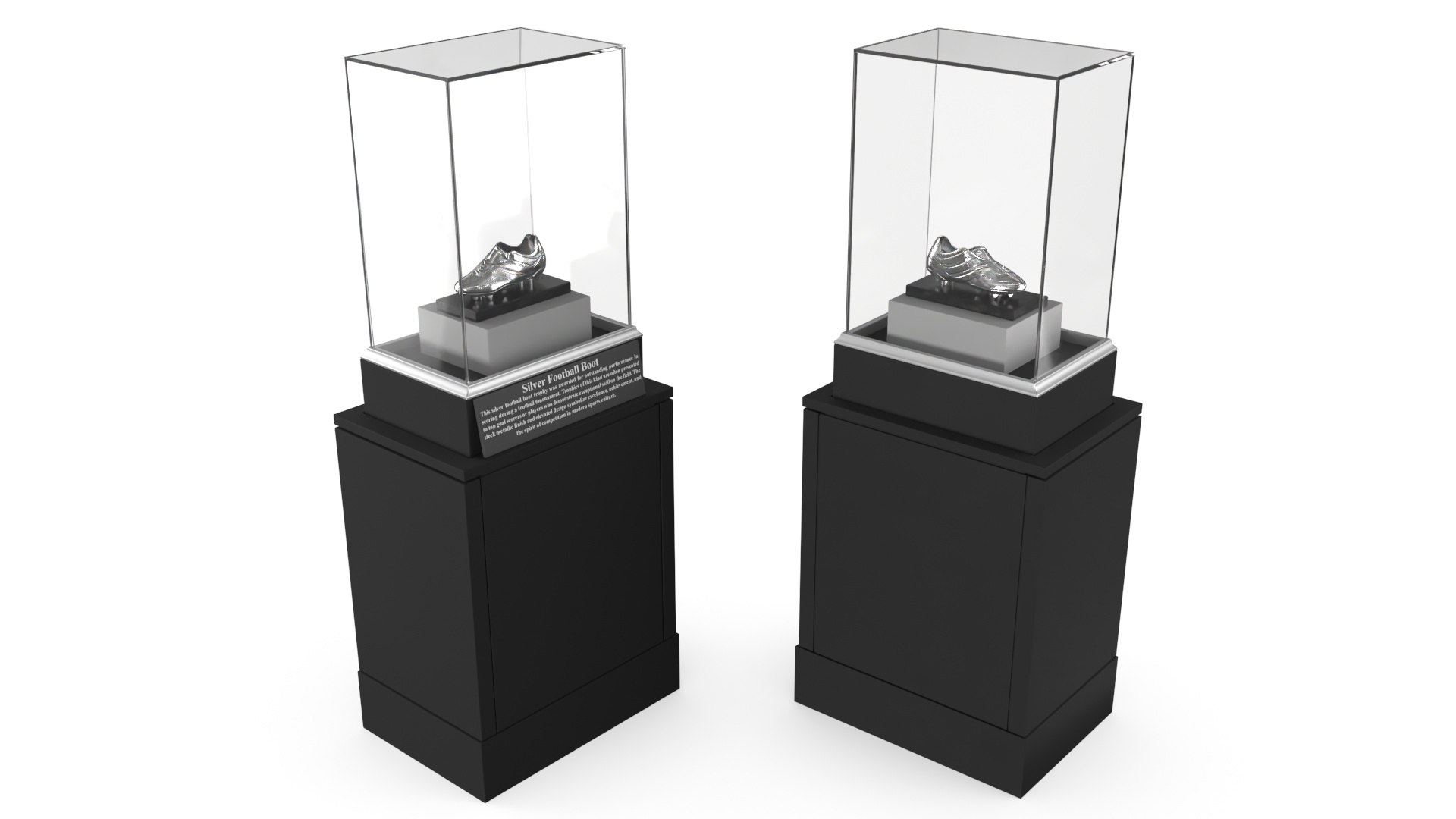 3D Silver Cleat Trophy On Plinth With Info Plaque - TurboSquid 2411196