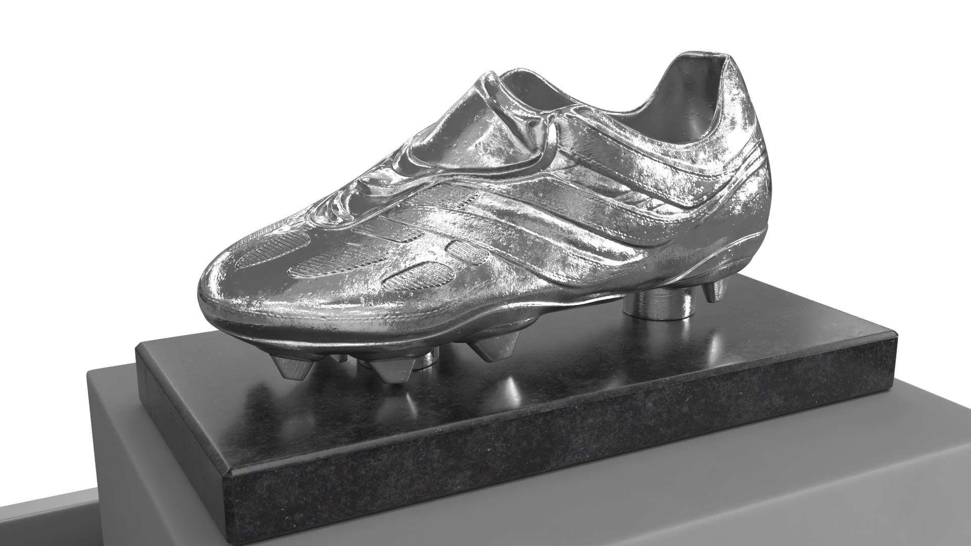 3D Silver Cleat Trophy On Plinth With Info Plaque - TurboSquid 2411196