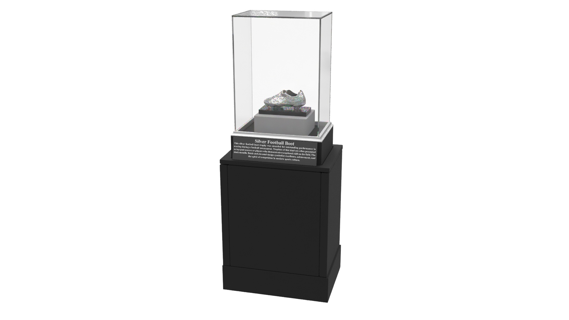 3D Silver Cleat Trophy On Plinth With Info Plaque - TurboSquid 2411196