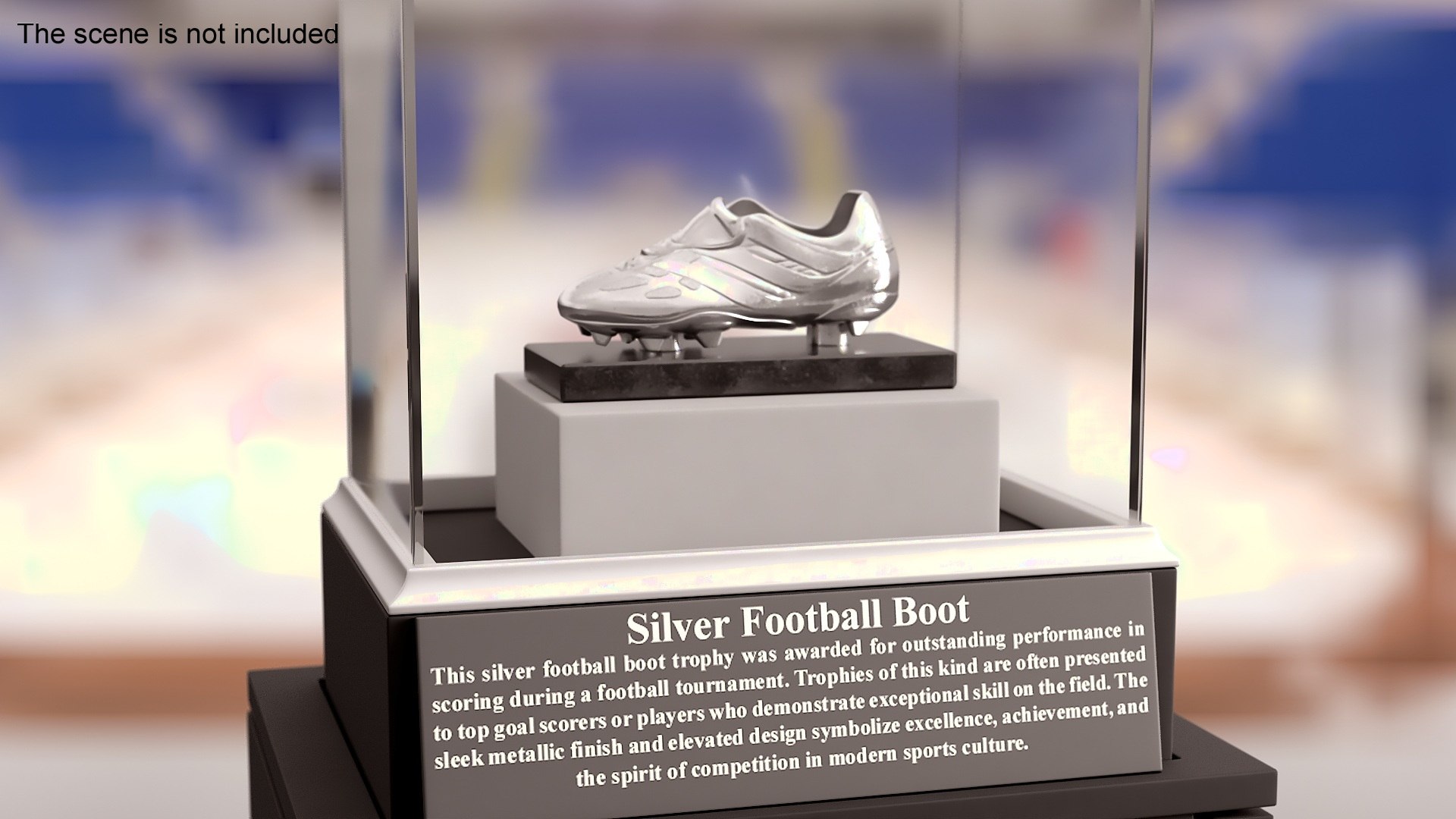 3D Silver Cleat Trophy On Plinth With Info Plaque - TurboSquid 2411196