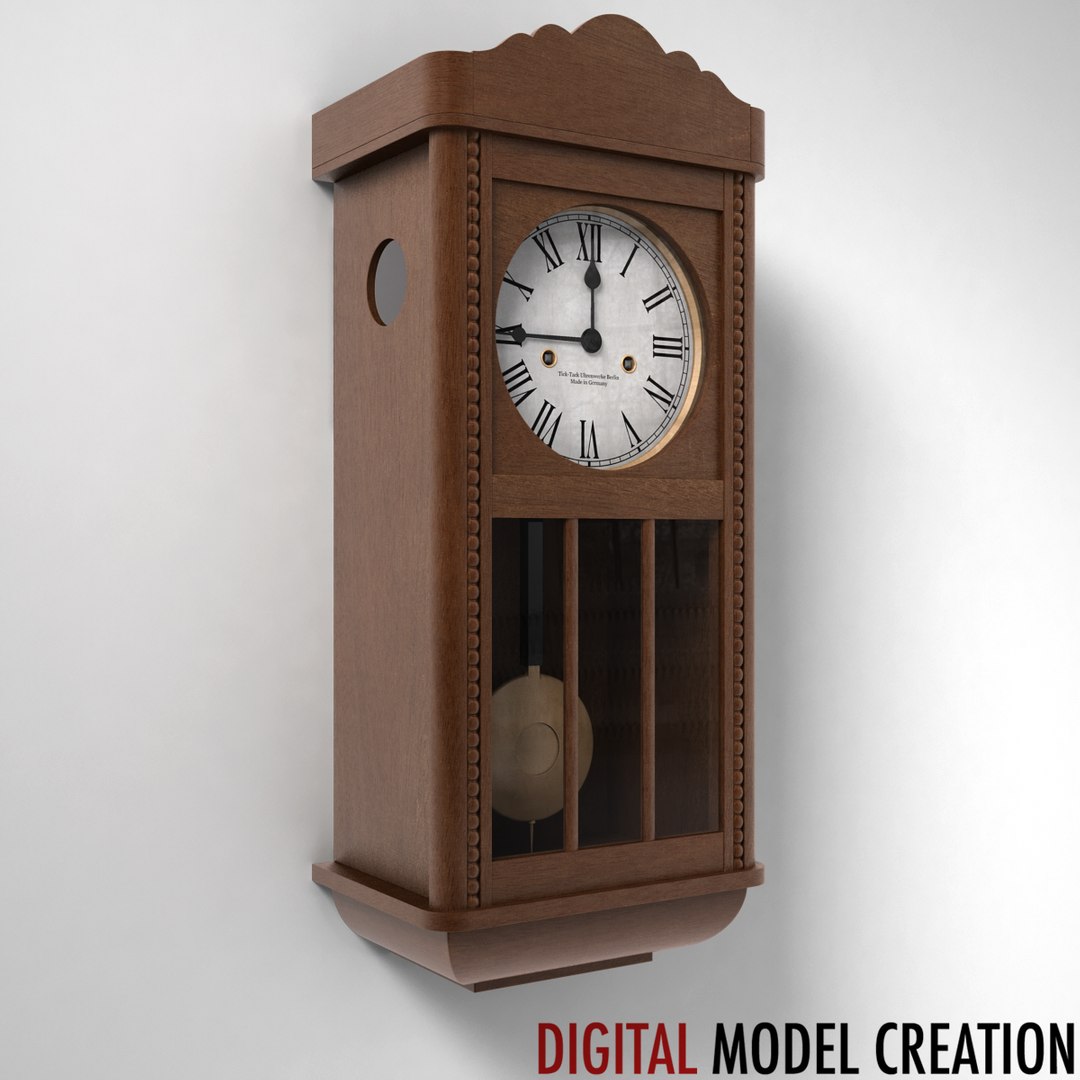 3d Model Of Vintage Wall Clock