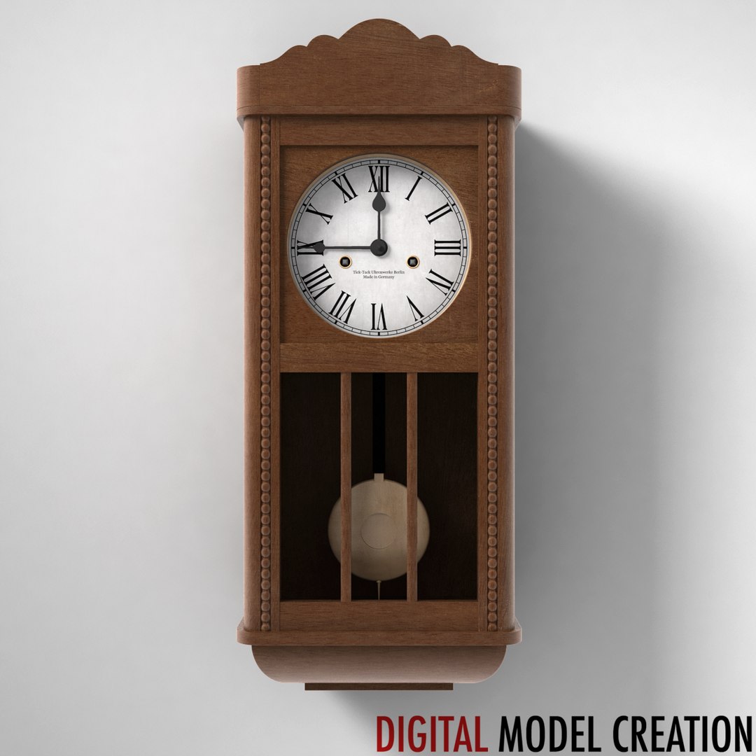 3d Model Of Vintage Wall Clock