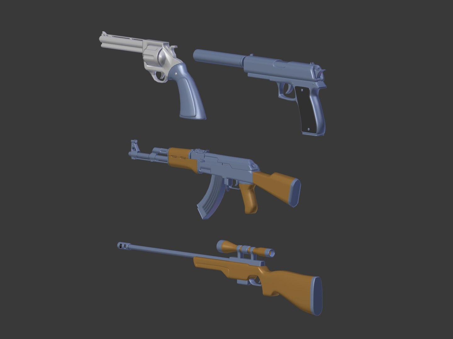 Revolver Gun Sniper 3D - TurboSquid 1666031