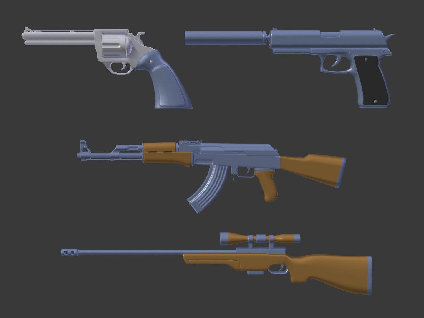 Revolver Gun Sniper 3D - TurboSquid 1666031
