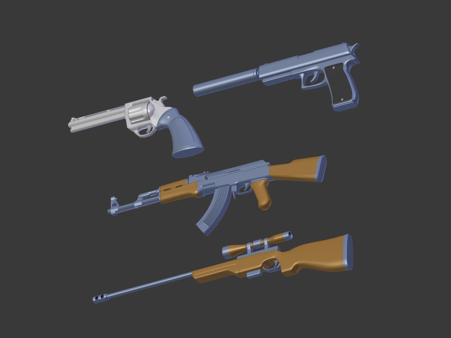 Revolver Gun Sniper 3D - TurboSquid 1666031