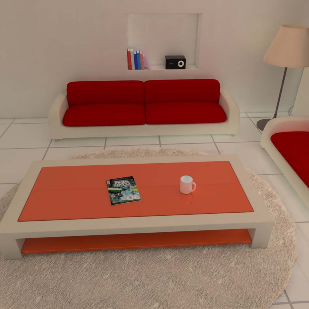 3d Model Of Realistic Interior Design Living Room