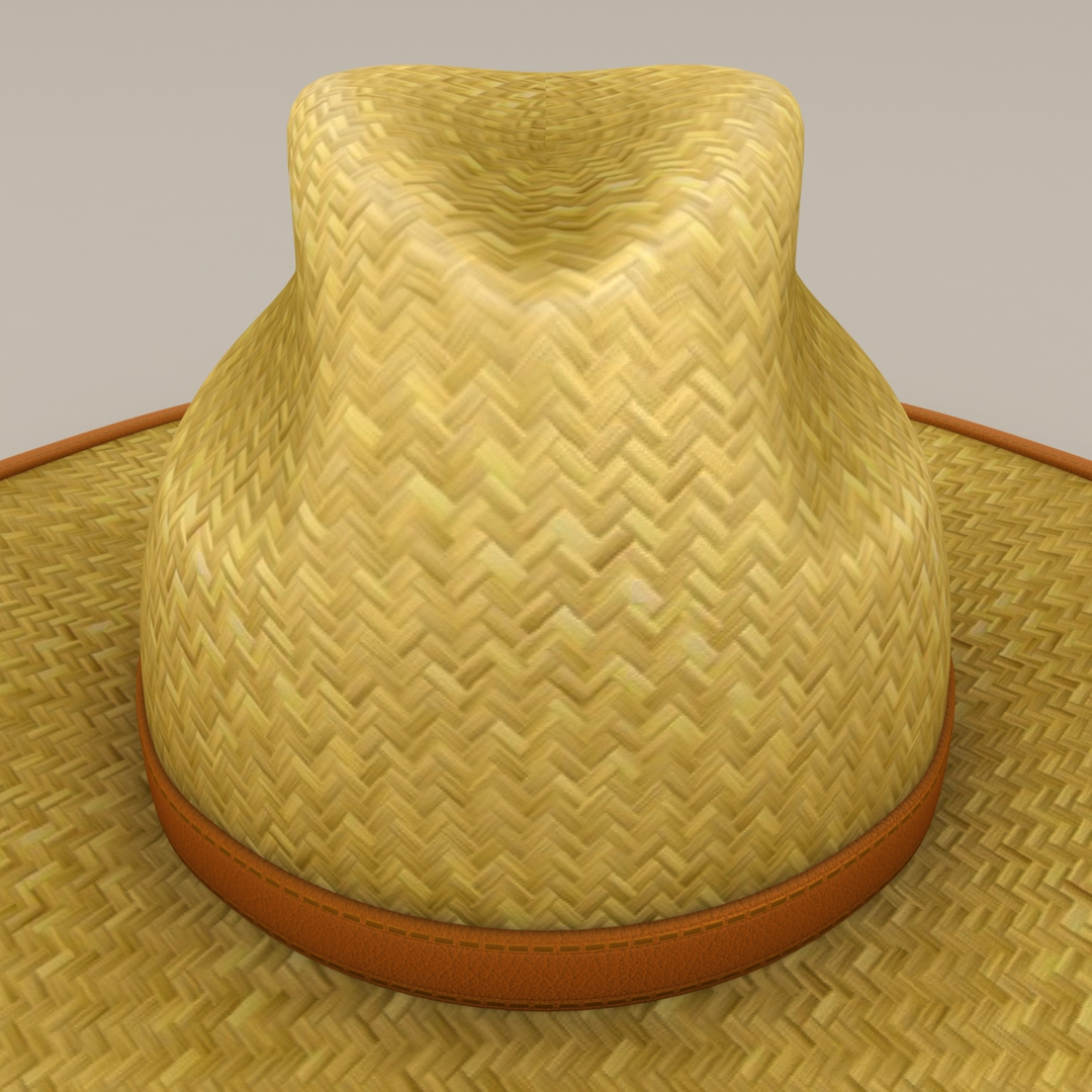 realistic straw hat 3d model