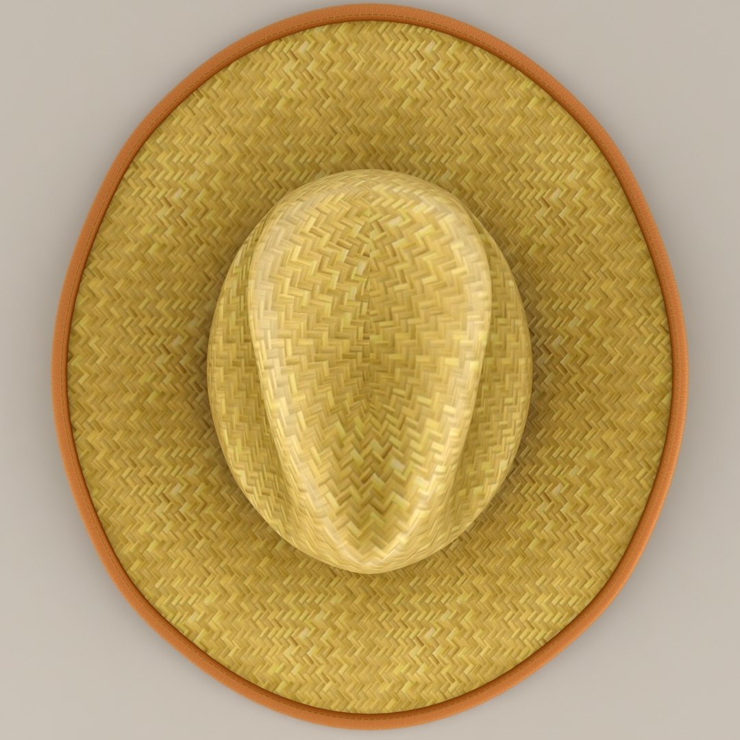 Realistic Straw Hat 3d Model