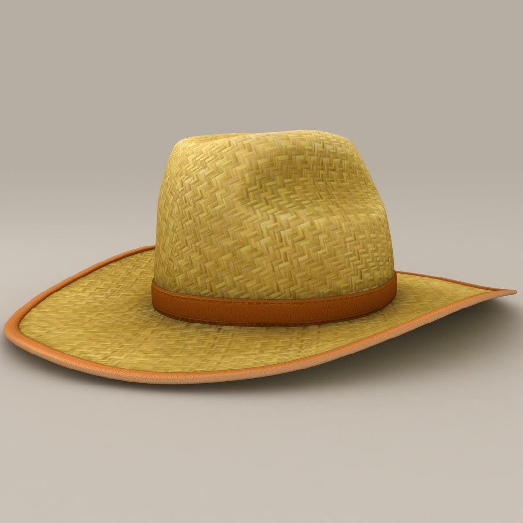 Realistic Straw Hat 3d Model