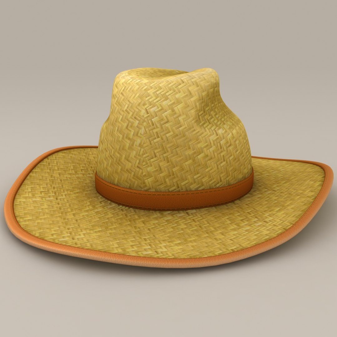 Realistic Straw Hat 3d Model