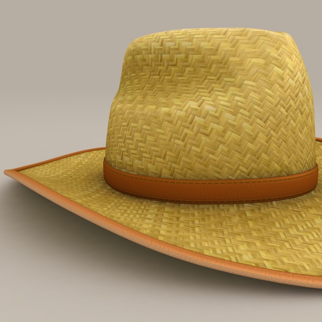 Realistic Straw Hat 3d Model