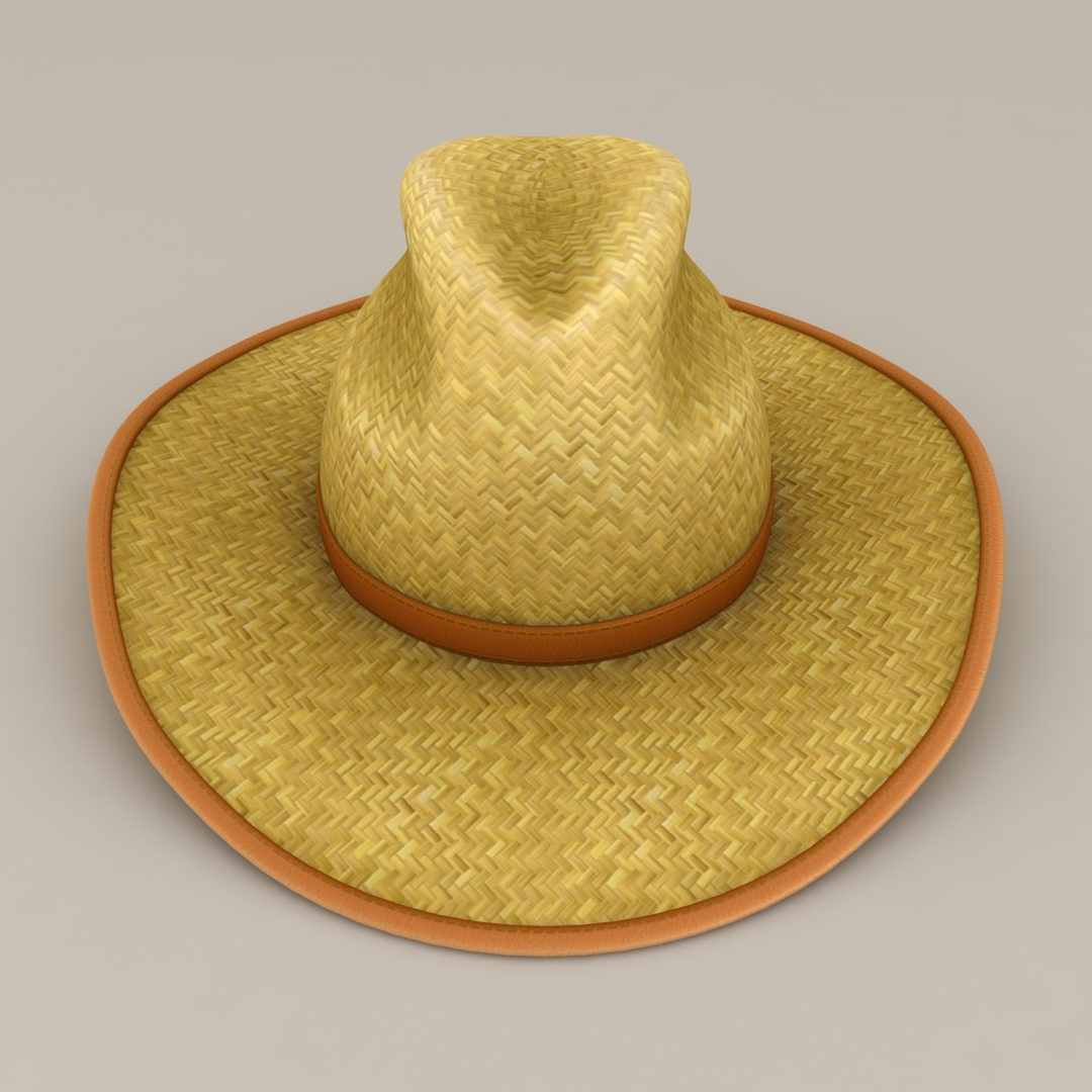 Realistic Straw Hat 3d Model