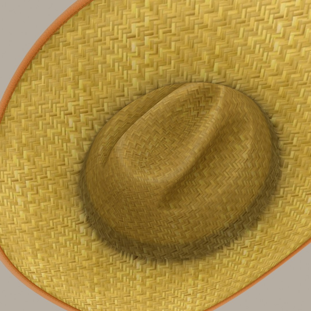 realistic straw hat 3d model