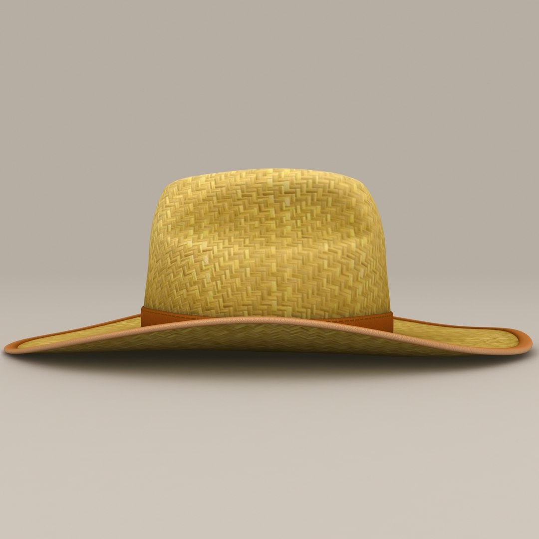 Realistic Straw Hat 3d Model