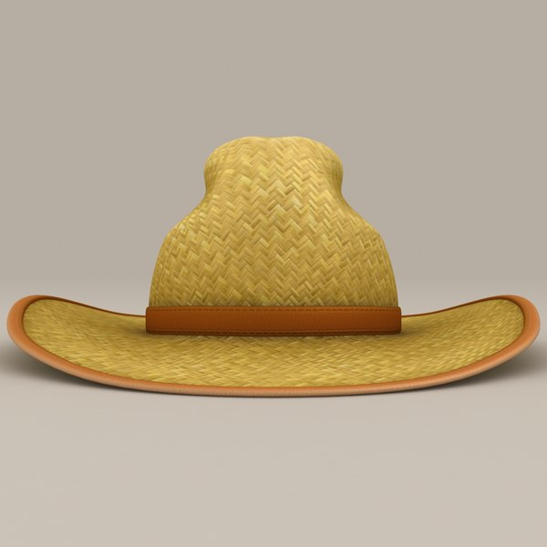 realistic straw hat 3d model