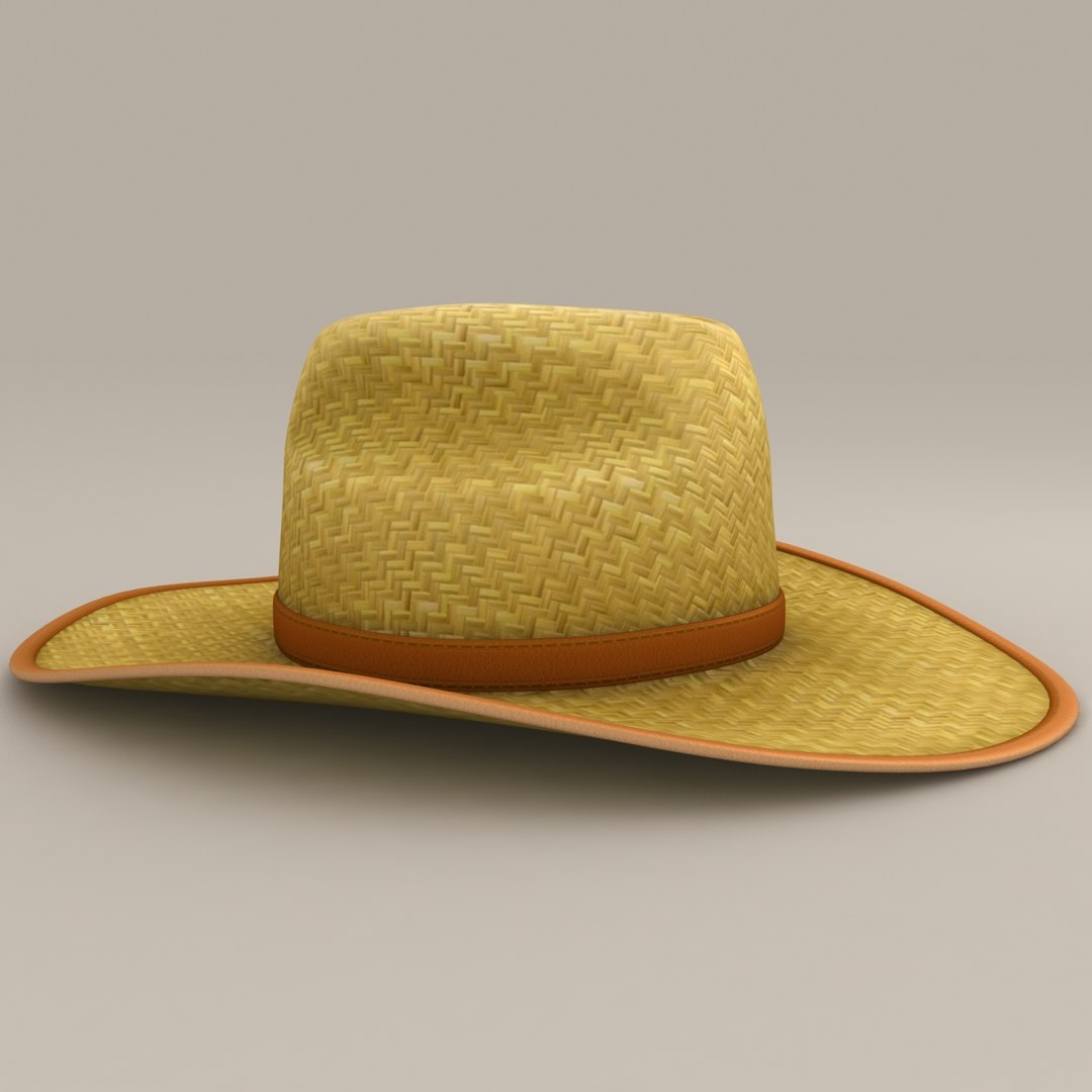 Realistic Straw Hat 3d Model