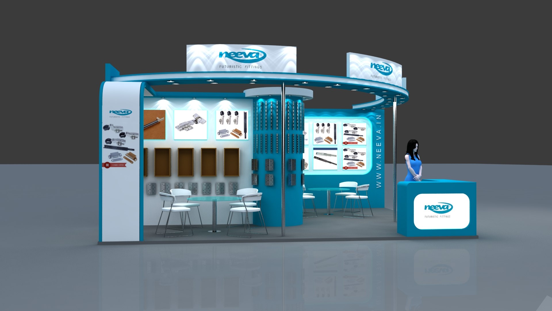 3D 3 Side Open Stand - TurboSquid 1989841