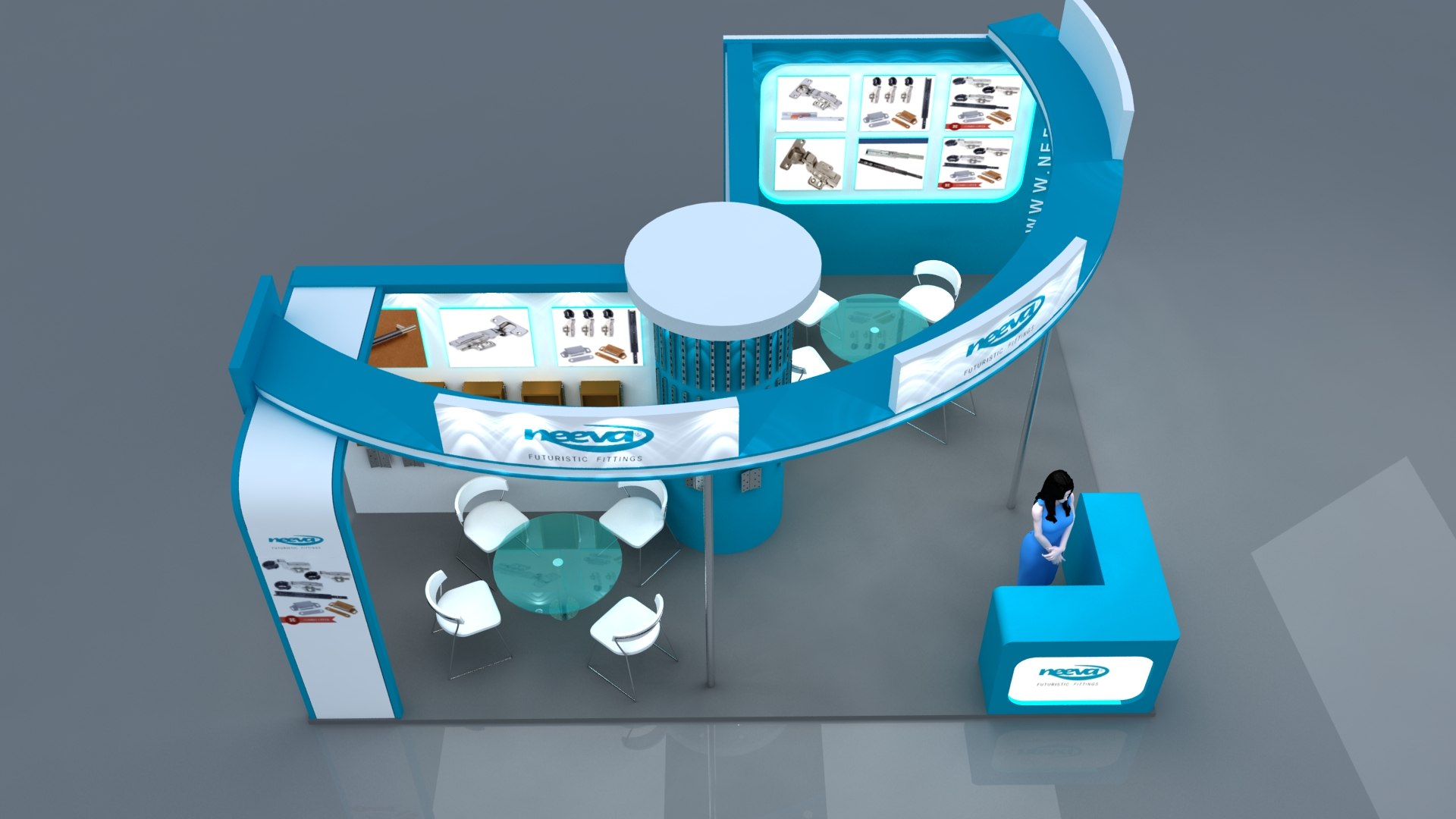 3D 3 Side Open Stand - TurboSquid 1989841