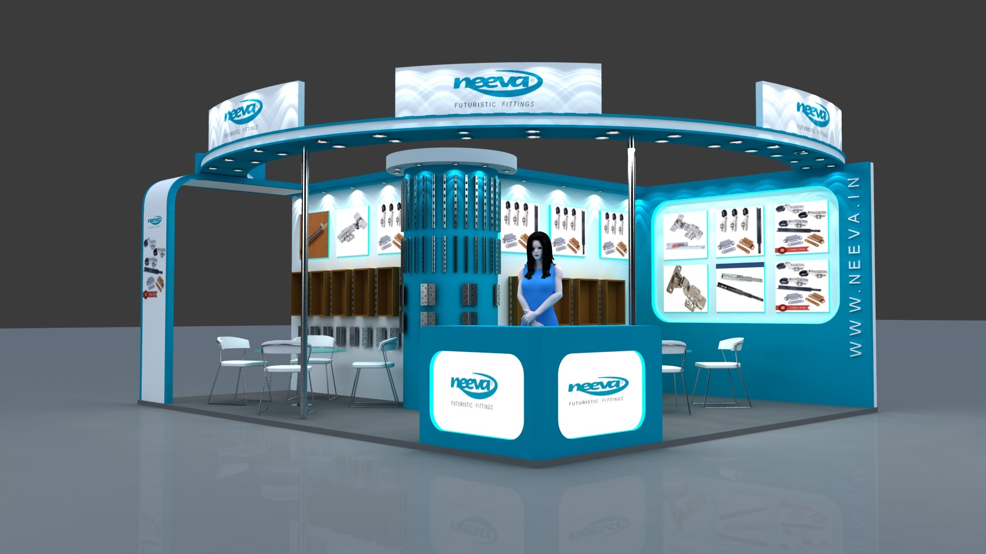 3D 3 Side Open Stand - TurboSquid 1989841