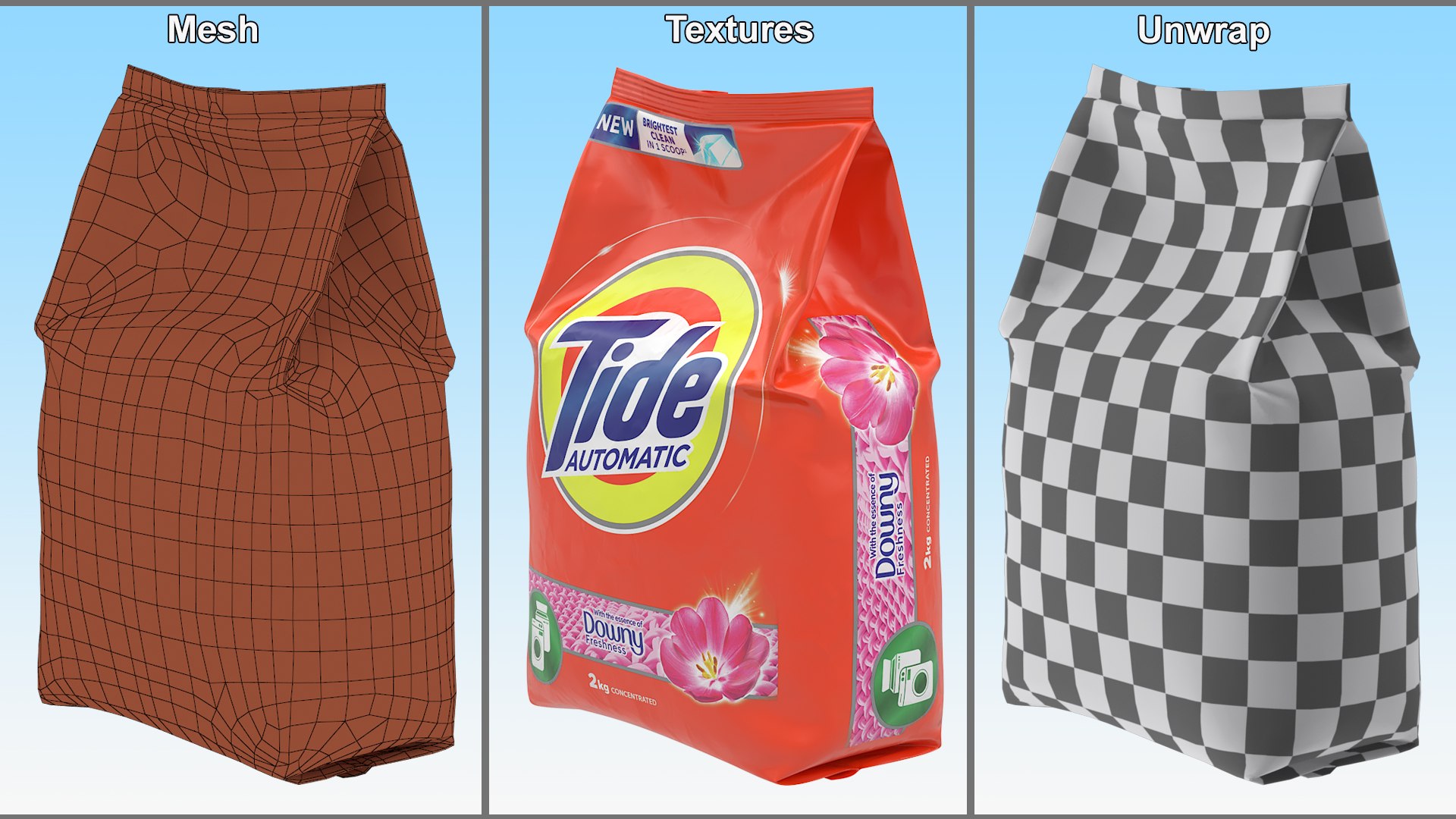 Tide Automatic Detergent 2kg Packaging 3D - TurboSquid 2409843