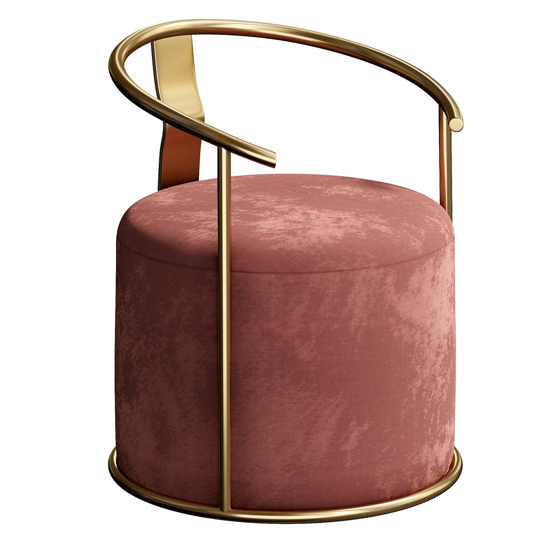 3D Modern Round Accent Chair in Gold model - TurboSquid 2116109