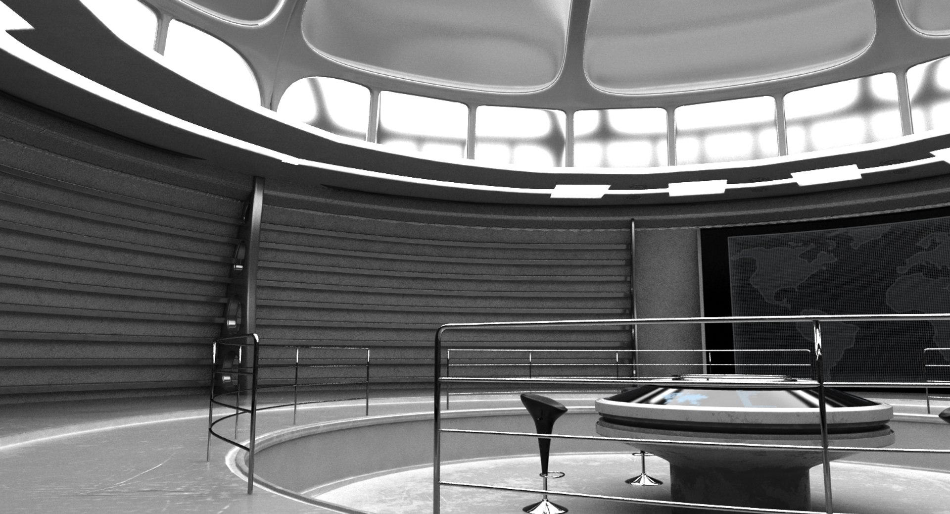 Futuristic control room 3D model - TurboSquid 1192001