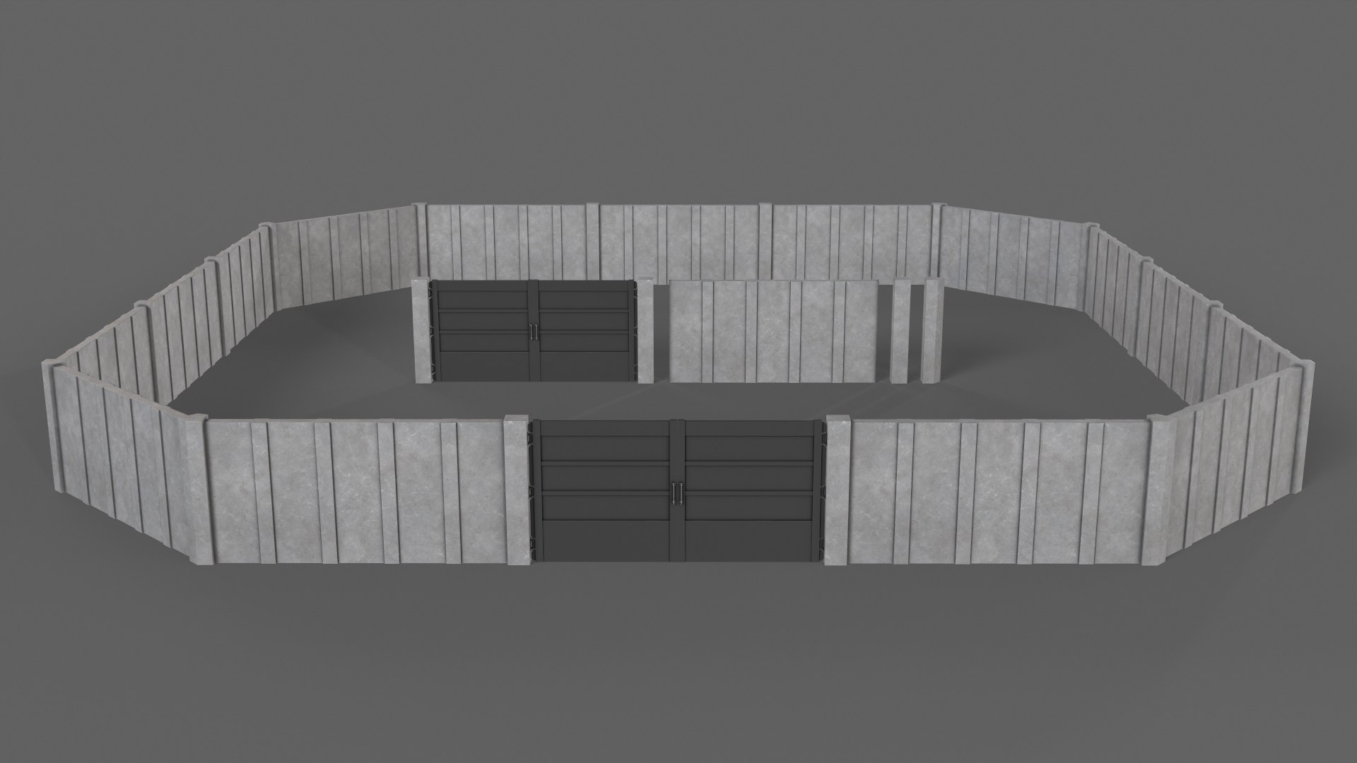 3D PBR Gate And Wall 2 - TurboSquid 2320679