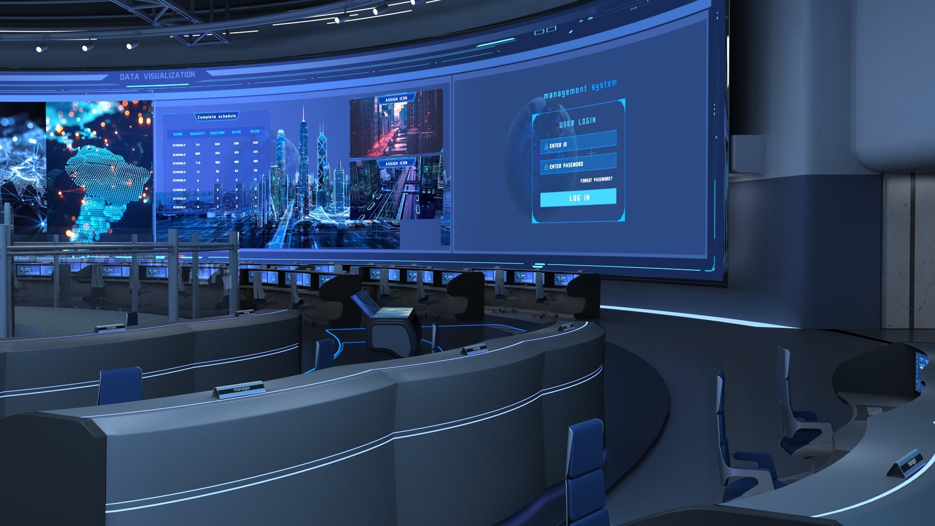 3D Control Room Monitoring Room Command Center Model - TurboSquid 2208578