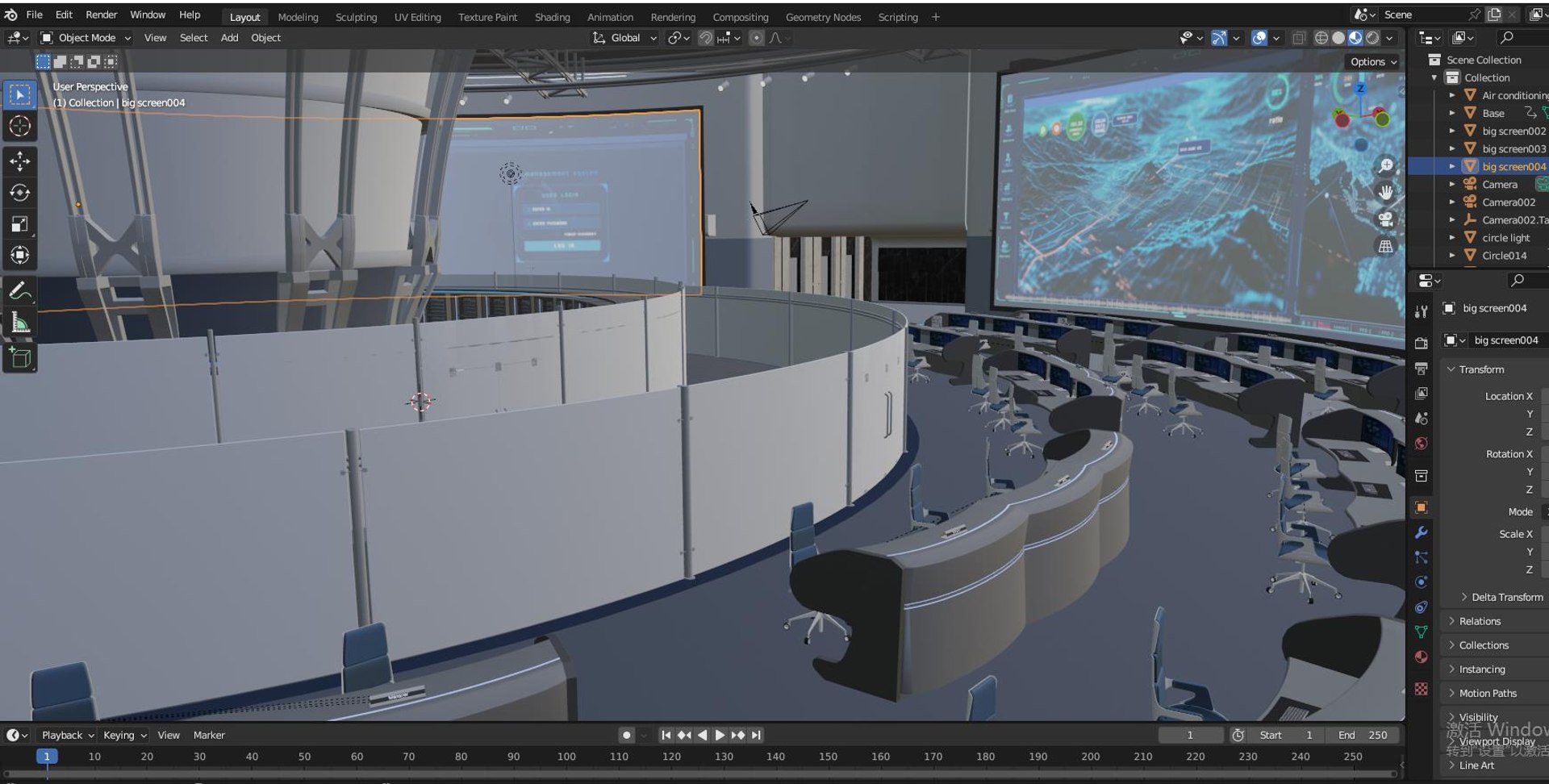 3D Control Room Monitoring Room Command Center Model - TurboSquid 2208578