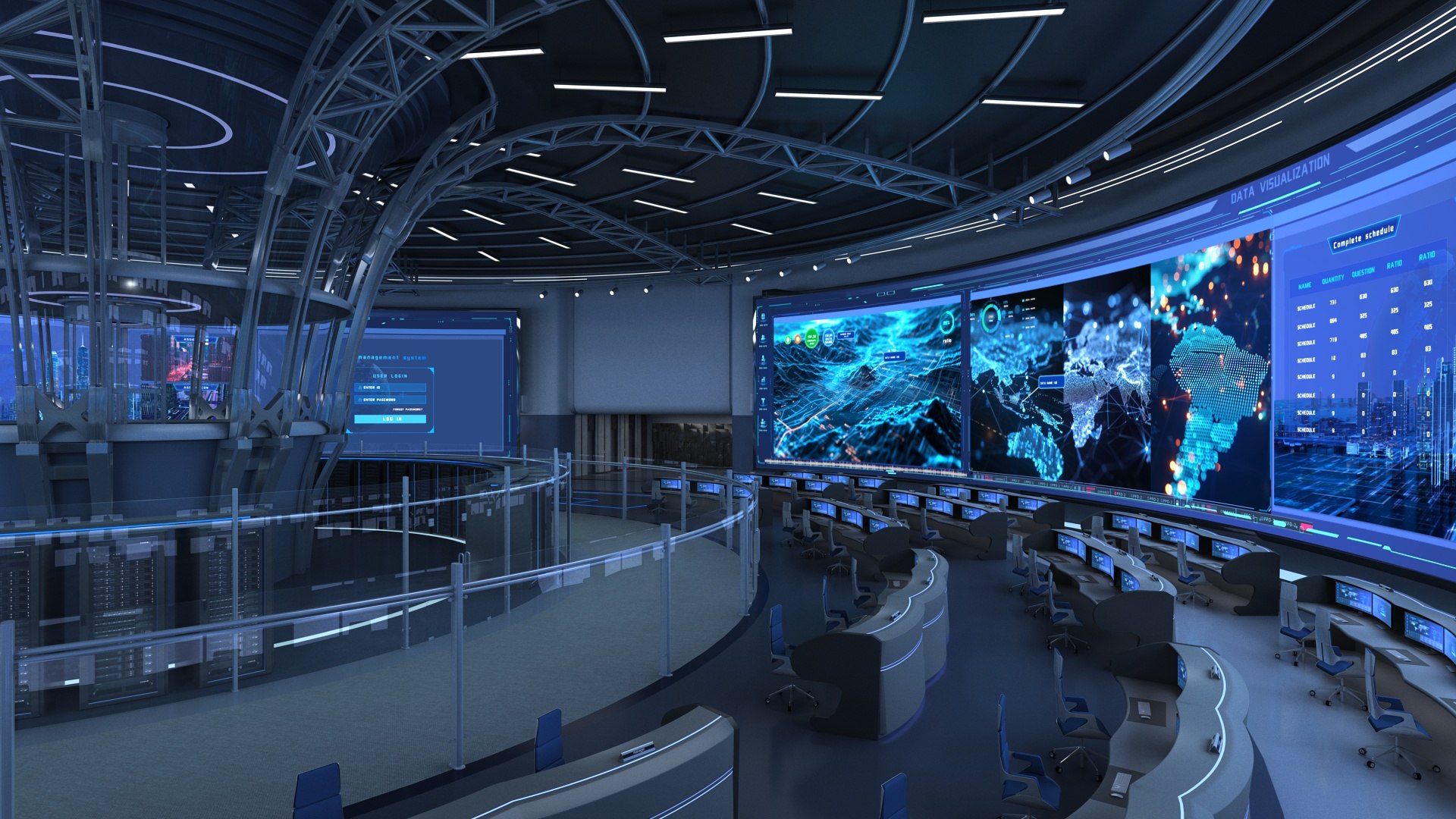 3D Control Room Monitoring Room Command Center Model - TurboSquid 2208578