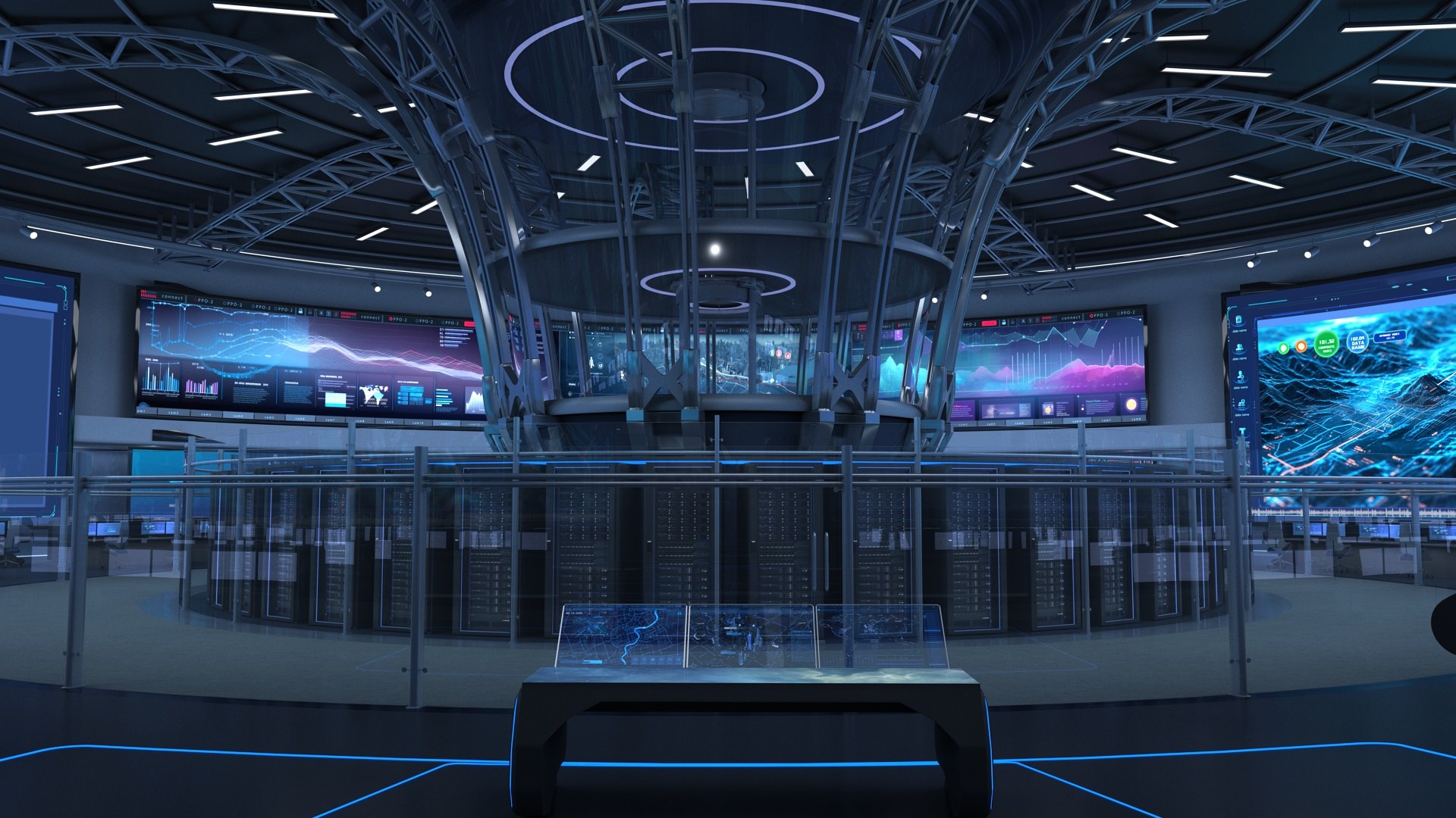 3d Control Room Monitoring Room Command Center Model Turbosquid 2208578