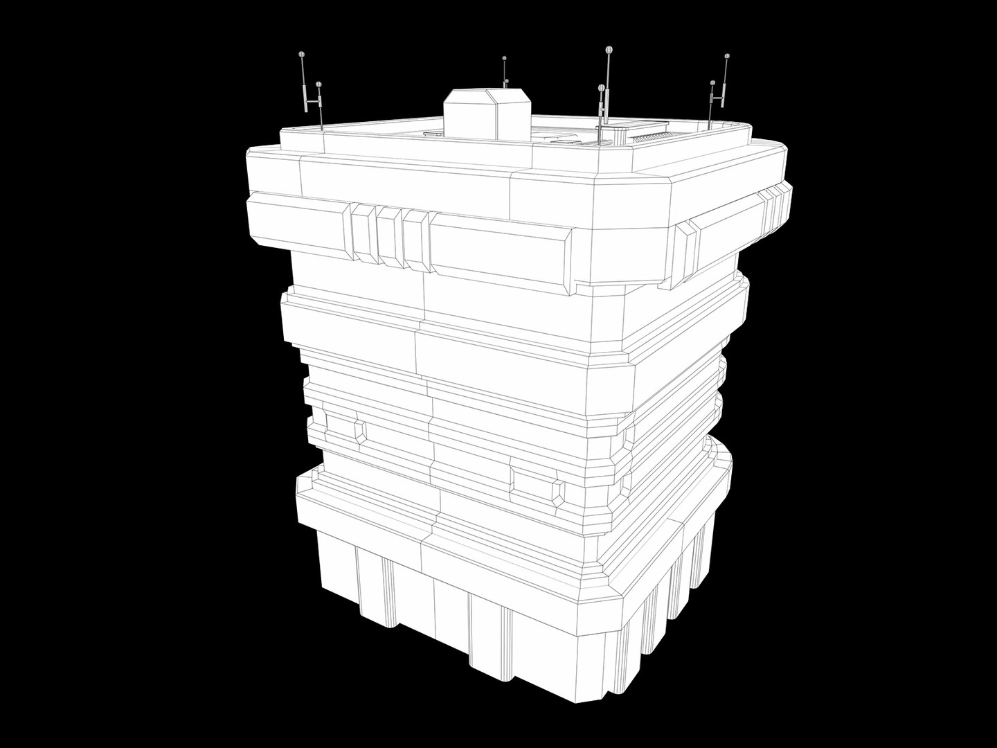 3D Scifi Modular Building Model - TurboSquid 1413148