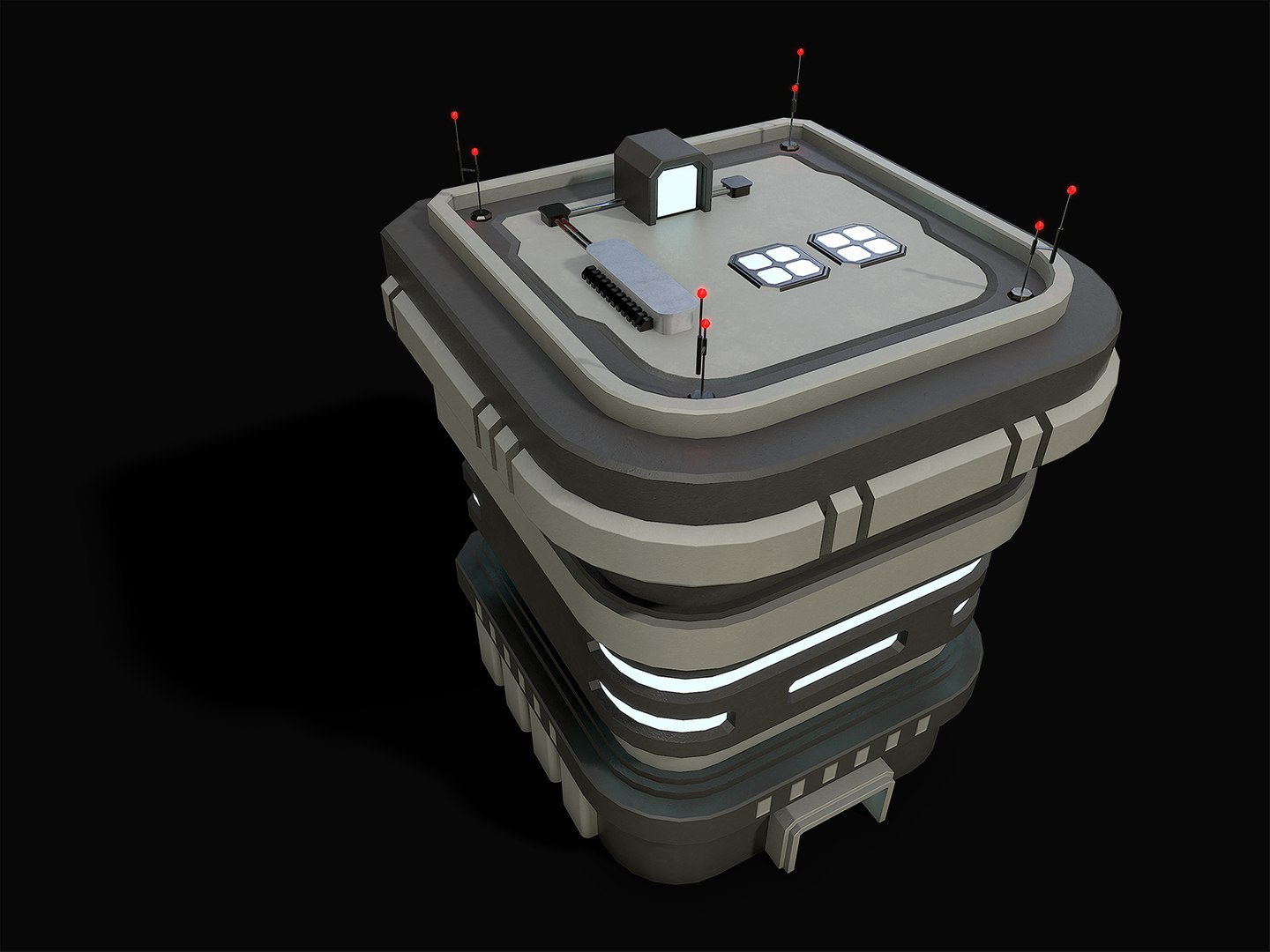 3D Scifi Modular Building Model - TurboSquid 1413148