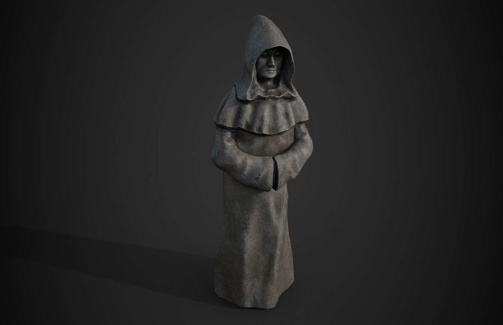 3D medieval statue monk - TurboSquid 1636094