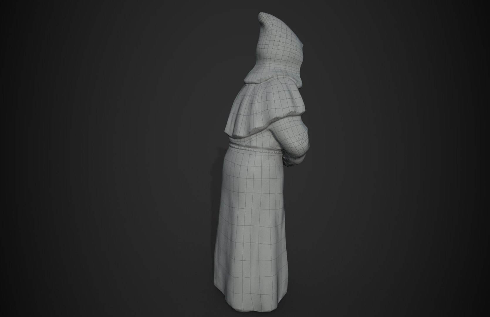 3D medieval statue monk - TurboSquid 1636094