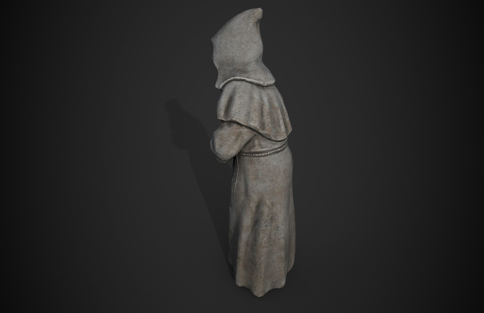 3D medieval statue monk - TurboSquid 1636094