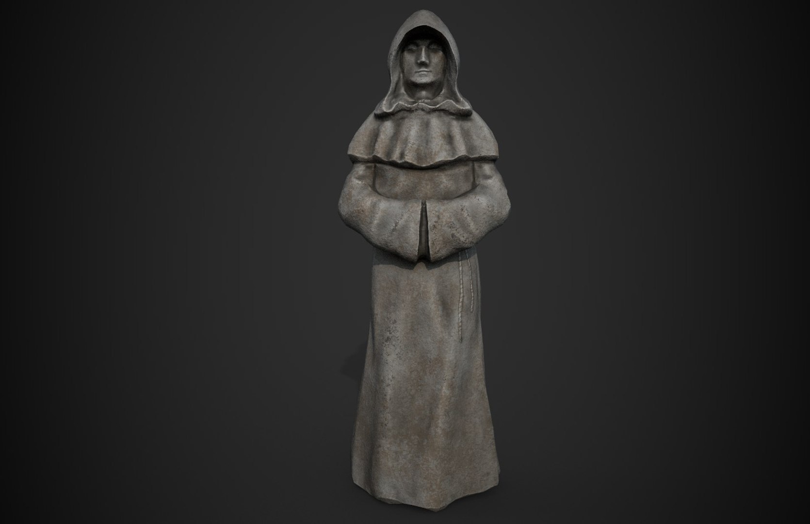 3D medieval statue monk - TurboSquid 1636094
