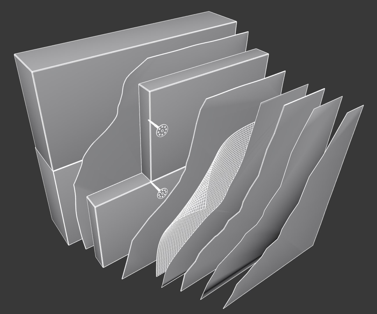3d Layers Wall Model
