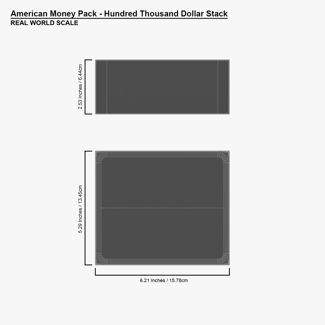 American Money Pack 3d Model