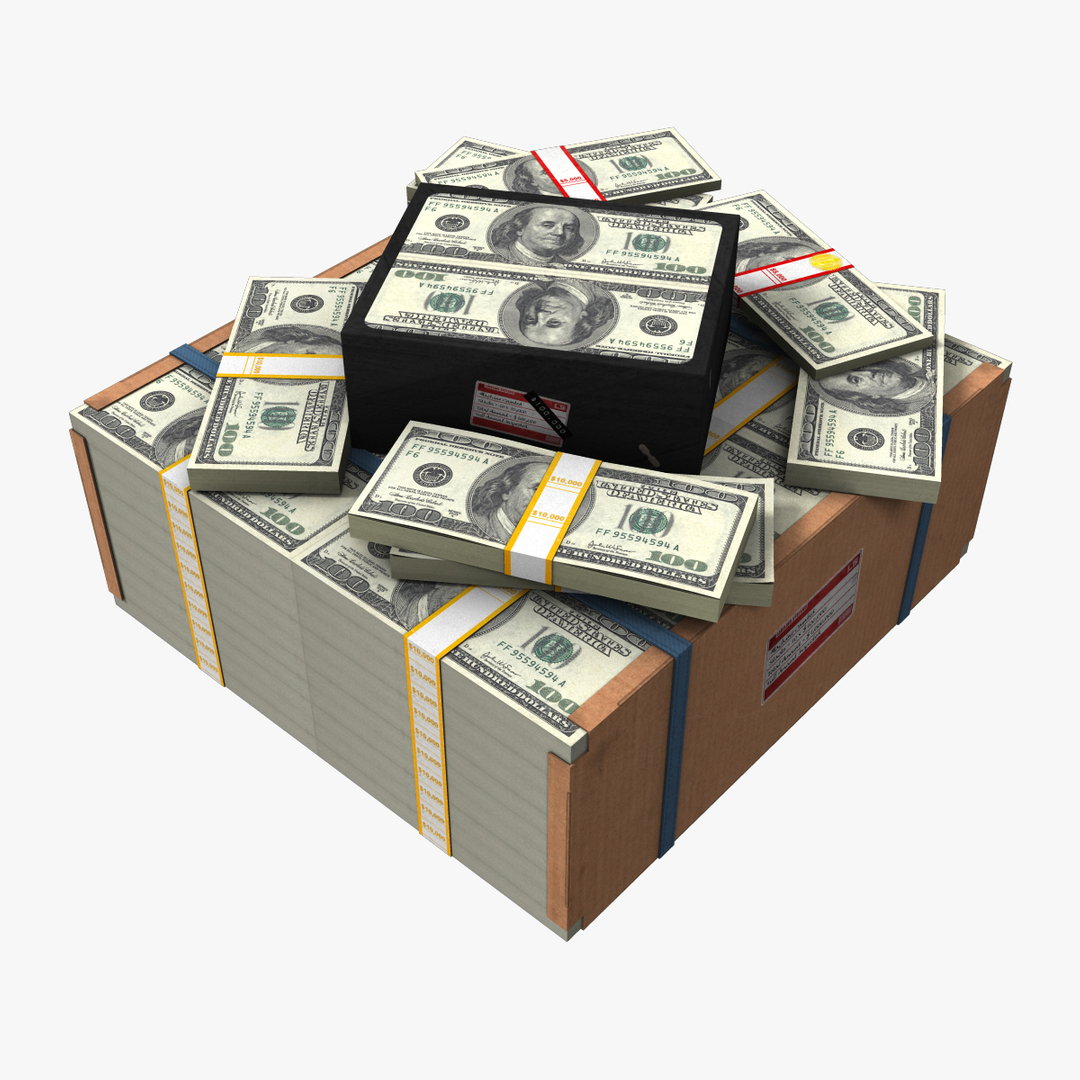 American Money Pack 3d Model