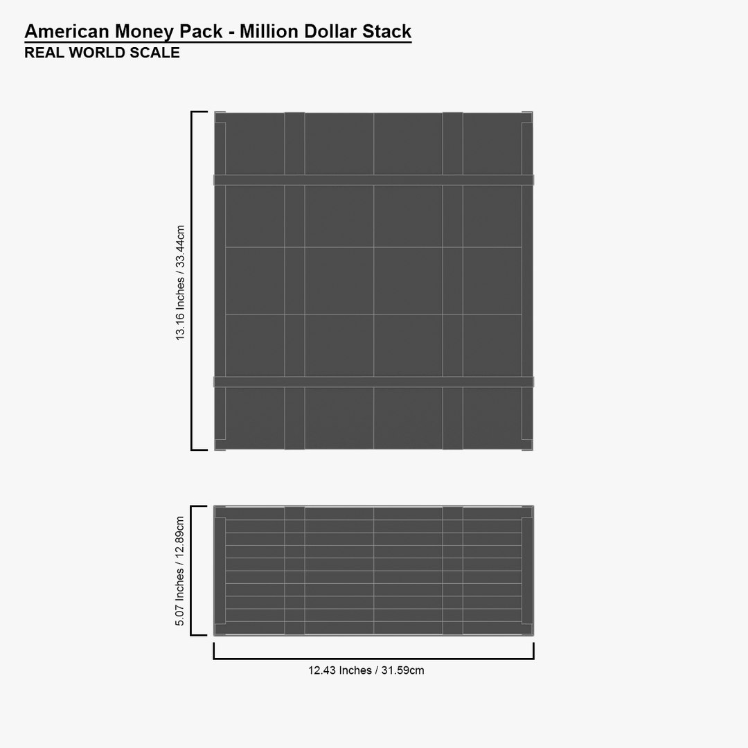 American Money Pack 3d Model