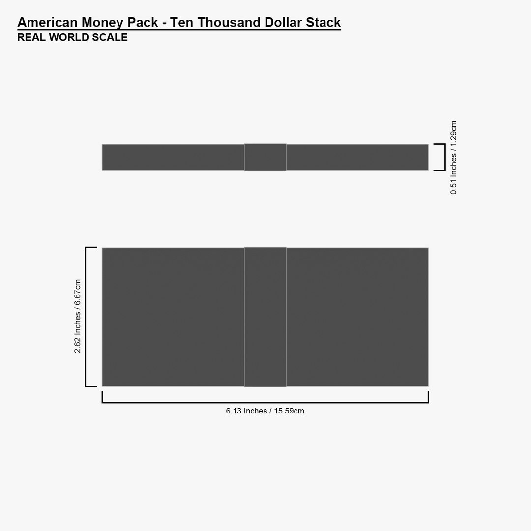 American Money Pack 3d Model