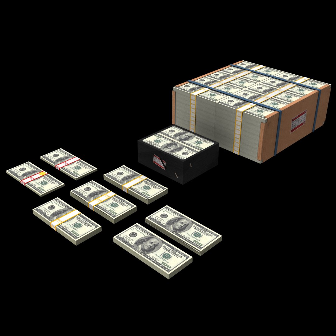 American Money Pack 3d Model