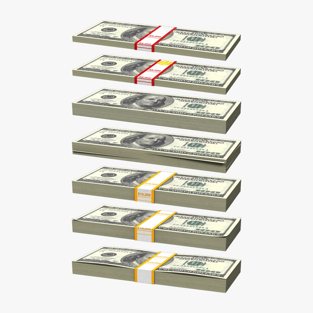 American Money Pack 3d Model