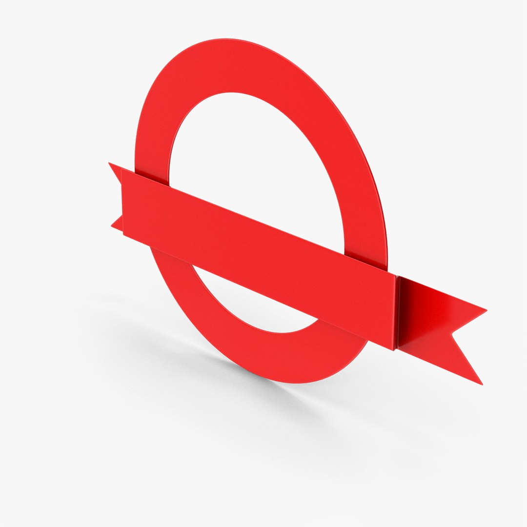 3D Red Ribbon Sign model - TurboSquid 2036437