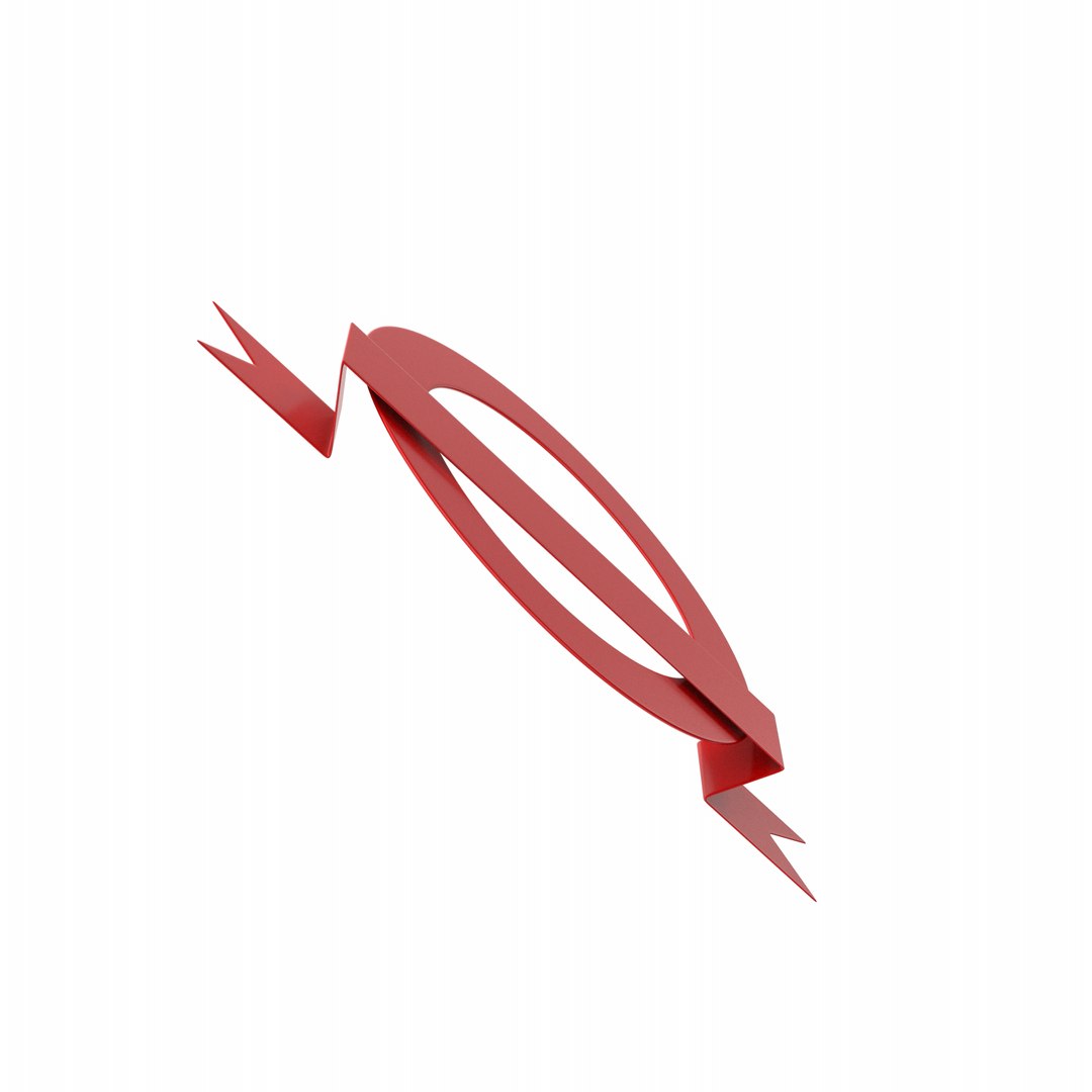 3D Red Ribbon Sign Model - TurboSquid 2036437